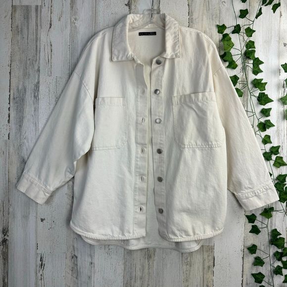 black lable | Jackets & Coats | Black Label Oversized Cream Denim ...